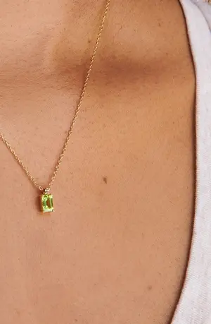 LITTLE SKY STONE Gold-filled Pendant Necklace - Peridot / August