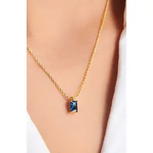 LITTLE SKY STONE Little Sky Stone Gold-Filled Pendant Necklace Sapphire / September