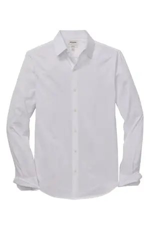 Bonobos Tech Solid White Performance Cotton Blend Piqué Button-up Shirt