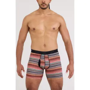 SAXX Quest Quick Dry Mesh Boxer Briefs - Globetrek Stripe-multi