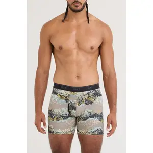 SAXX Quest Quick Dry Mesh Boxer Briefs - Summits-cinder