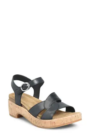 SOFFT Capri Ankle Strap Platform Sandal - Black