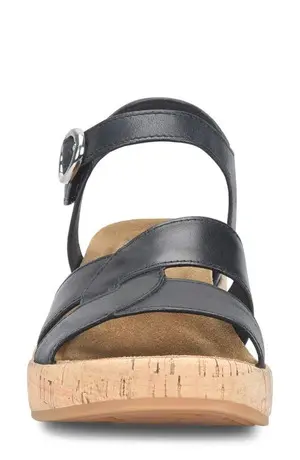 SOFFT Capri Ankle Strap Platform Sandal - Black