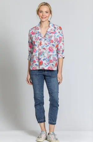 APNY Floral High-low Hem Top