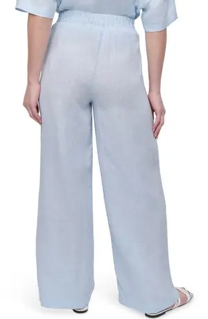 Dkny Wide Leg Linen Pants - Skyway Blu