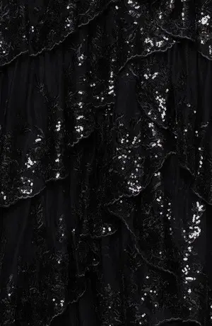 BLONDIE NITES Sequin Ballgown - Black