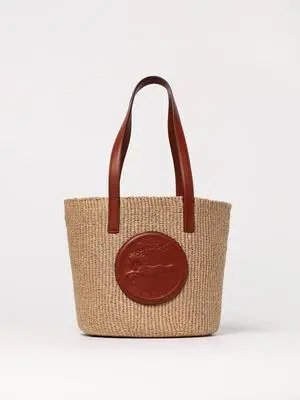 Chloé Raffia Tote Bag With Leather Straps - Beige