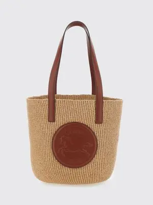 Chloé Raffia Tote Bag With Leather Straps - Beige