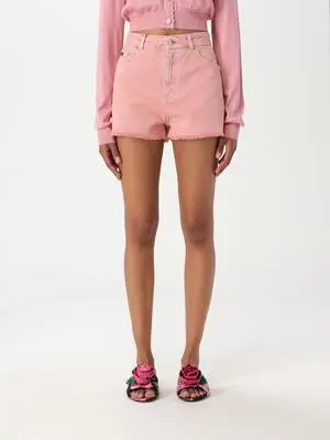 Dolce & Gabbana Denim Shorts With Raw Hem - Pink