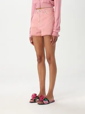 Dolce & Gabbana Denim Shorts With Raw Hem - Pink