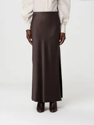 Brunello Cucinelli Long Satin Skirt - Brown