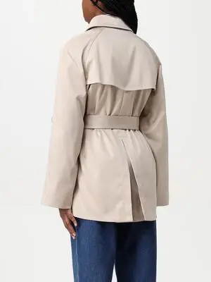 FAY Double Breasted Belted Jacket - Beige