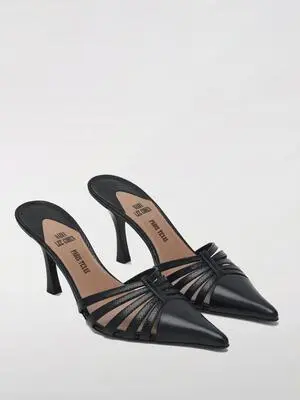 Paris Texas Pointed Toe Stiletto Mules - Black