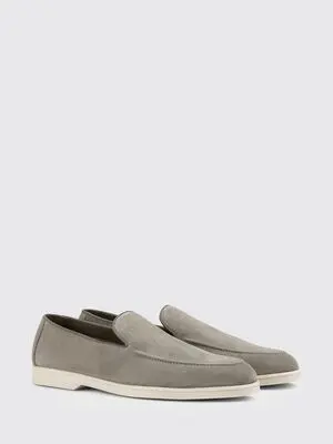 DOUCAL'S Suede Loafers With Round Toe - Grey
