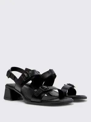 Camper Heeled Sandals With Buckles - Black