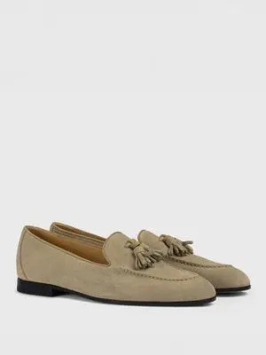 DOUCAL'S Suede Tassel Loafers - Beige