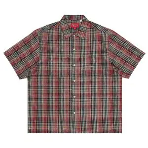 Supreme Metallic Plaid Short-sleeve Shirt - Red