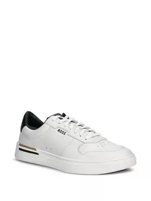 BOSS Leather Logo Detail Trainers - White