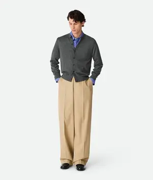 Bottega Veneta Cotton Twill Straight Trousers - Beige