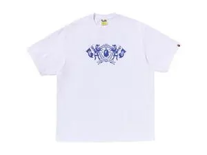 A BATHING APE College Logo Relaxed Fit Tee Shirt - White