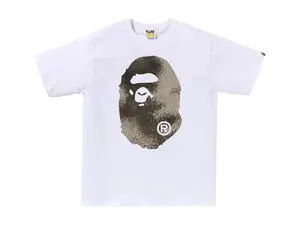 A BATHING APE High Tone Bleach Big Ape Head Tee Shirt - White