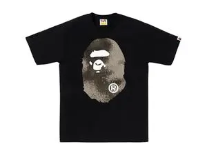 A BATHING APE High Tone Bleach Big Ape Head Tee Shirt - Black