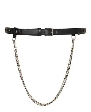 Alexander McQueen Inserted Chain Belt - Black