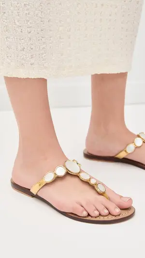 Mystique Embellished T-strap Sandals