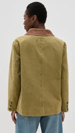 Avec Les Filles Contrast Collar Barn Jacket