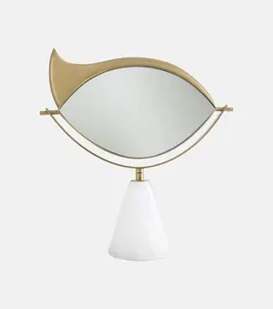 L'Objet Lito Marble Vanity Mirror - Gold