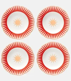 BITOSSI Baleno Set Of 4 Porcelain Soup Plates - Multicoloured