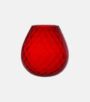 NASONMORETTI Macramé Large Candle Holder - Red