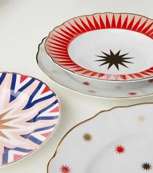 BITOSSI Folgore Set Of 4 Dessert Plates - Multicoloured