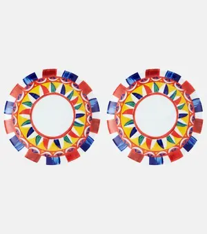 Dolce & Gabbana Set Of 2 Porcelain Dinner Plates - Multicoloured