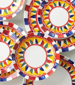 Dolce & Gabbana Set Of 2 Porcelain Dinner Plates - Multicoloured