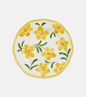 LES-OTTOMANS Floral Plate - Yellow