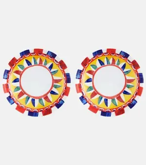 Dolce & Gabbana Set Of 2 Porcelain Soup Plates - Multicoloured