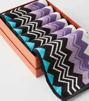 Missoni Giacomo Zigzag Set Of 6 Terry Face Towels - Multicoloured