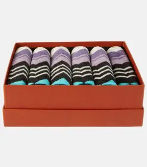Missoni Giacomo Zigzag Set Of 6 Terry Face Towels - Multicoloured