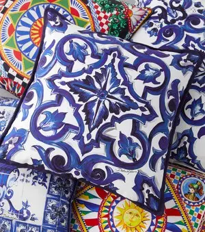 Dolce & Gabbana Small Printed Canvas Cushion - Multicoloured
