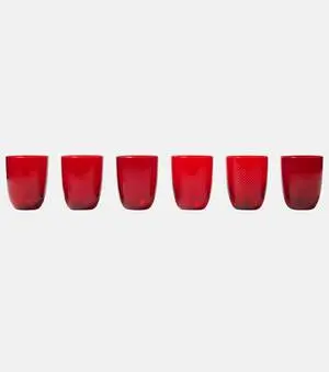 NASONMORETTI Idra Set Of 6 Glasses - Red