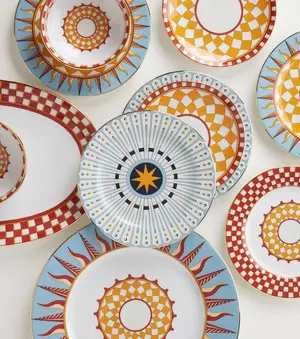 La DoubleJ Apollo Porcelain Oval Platter - Multicoloured