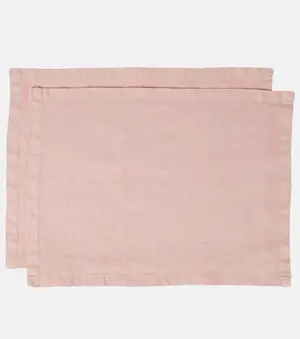 ONCE MILANO Once Milano Set Of 2 Linen Placemats Pink