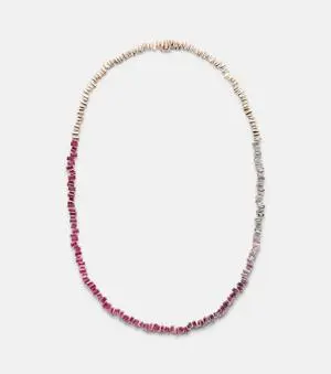 SUZANNE KALAN 18kt Rose Tennis Necklace With Pink Sapphires And Diamonds - Gold