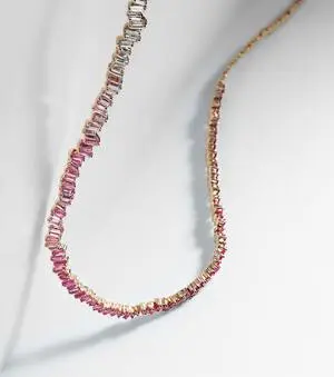 SUZANNE KALAN 18kt Rose Tennis Necklace
