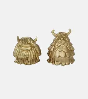 L'Objet Haas Niki + Simon Brass Salt And Pepper Shakers - Metallic