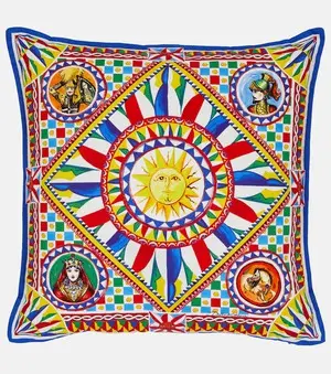 Dolce & Gabbana Dolce&Gabbana Casa Small Printed Canvas Cushion Multicoloured