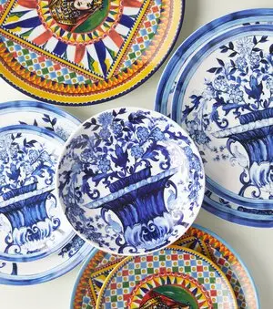 Dolce & Gabbana Set Of Two Blu Mediterraneo Soup Plates
