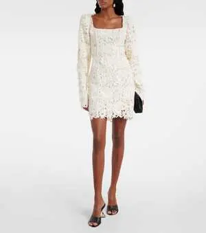 Remain Birger Christensen Bridal Floral Appliqué Mini Dress