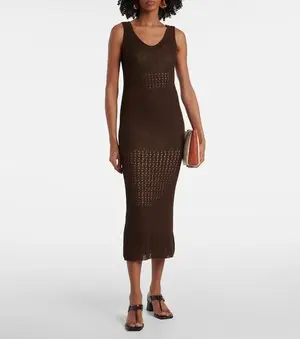 Max Mara Valois Knitted Maxi Dress - Brown